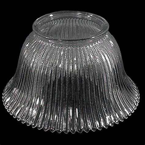 Antique Glass Lamp Shade Crystal With Stippled Stripes Reuzeit Emporium