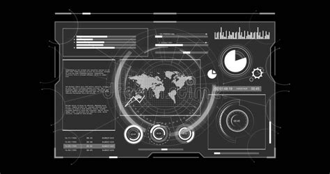 animation of globe and data processing over screen stock footage