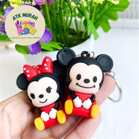 Jual GANTUNGAN KUNCI EDISI MICKEY DAN MINNIE MOUSE TAS KEYCHAIN LUCU KARAKTER DISNEY BARANG