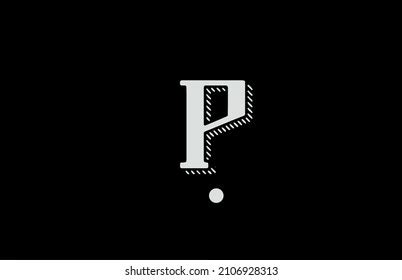P Black White Alphabet Letter Logo Stock Vector Royalty Free