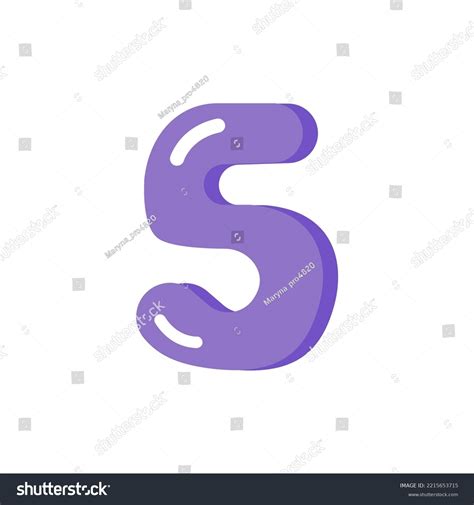 Number 5 Vector Graphics Cartoon Style Stock Vector Royalty Free