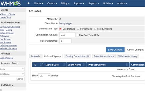 whmcs affiliates program doesn t log product purchases and assign