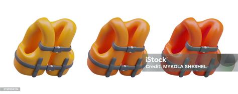 컬러 구명 조끼 컬렉션 그림자가 있는 경사 위치의 사실적인 물체 0명에 대한 스톡 벡터 아트 및 기타 이미지 0명 3차원 형태 공기 주입 Istock