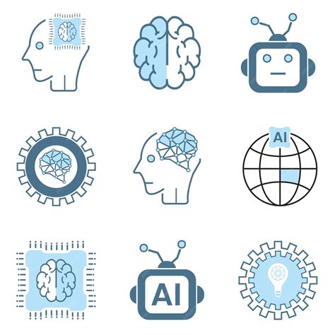 Premium Vector Group Of Modern Ai Icons Symbols Set Of Artificial