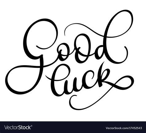 Good Luck Text On White Background Hand Drawn Vector Image