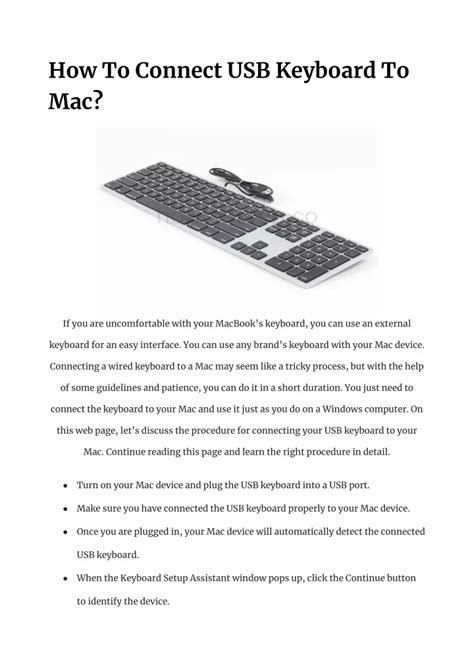 PPT How To Connect USB Keyboard To Mac PowerPoint Presentation Free Download ID