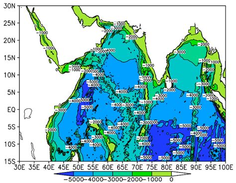 Bathymetry Map In The Northern Indian Ocean Unit M Download