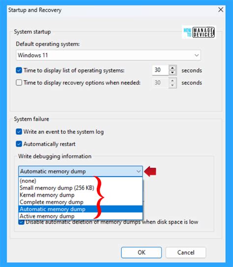Enable Disable Auto Deletion Of Memory Dumps On Low Disk Space In