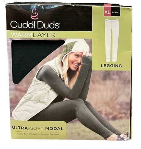 Cuddl Duds Womens Warm Layer Stretch Ultra Soft Modal Cuff Leggings