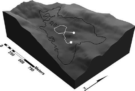 D Representation Of The Dem Of The Study Site The Black Outlined