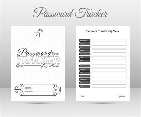 Password Tracker Notebook Interior Website Information Log Book