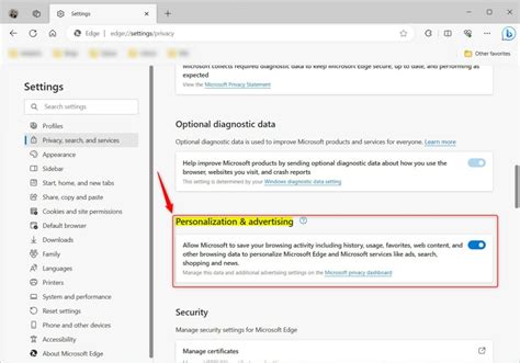 How To Toggle Personalization In Microsoft Edge Geek Rewind