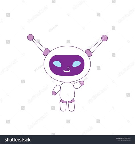 귀여운 현대 로봇 보라색 선형 물체초현대적인 스톡 벡터로열티 프리 1714443955 Shutterstock