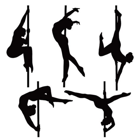Free Vector Hand Drawn Pole Dancer Silhouette