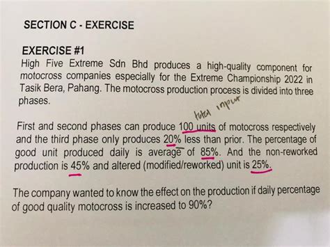 Solved SECTION C EXERCISE EXERCISE 1 High Five Extreme Chegg Com