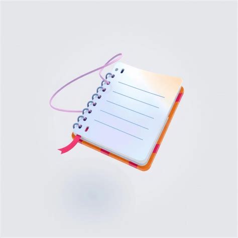 Blank Spiral Notebook With Pink Ribbon Bookmark And Orange Cover