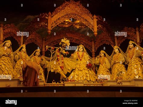 Wallpaper Mayapur Radha Krishna Wall Art Of Hindu God Sri Krishna And