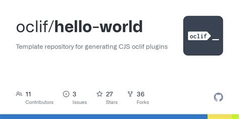 Github Oclif Hello World Template Repository For Generating Cjs