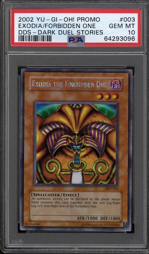 Yu Gi Oh Dark Duel Stories Promo Exodia The Forbidden One DDS PSA GEM MINT POP DA