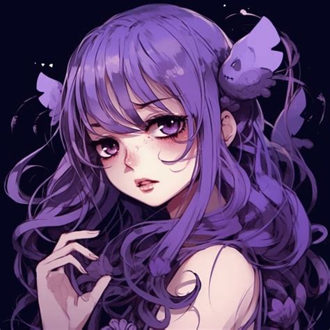 Purple Haired Maiden Anime Purple Pfp Masterpieces Female Anime