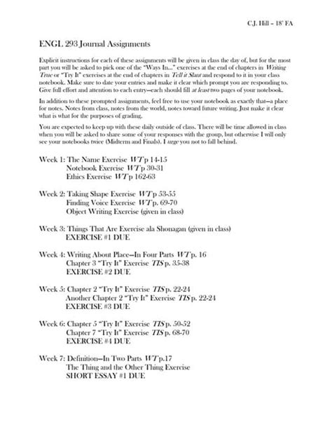 engl 293 journal assignments pdf