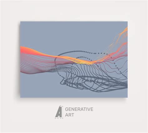 Flowing Particle Waves Textbook Mockup Business Brochure Stock Vector