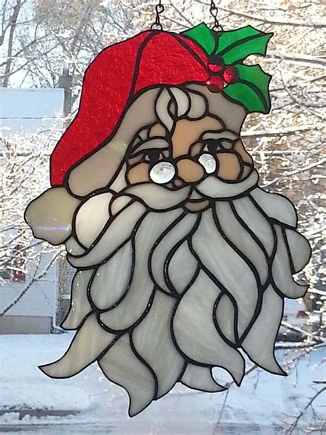 Stained Glass Santa Claus Ornament