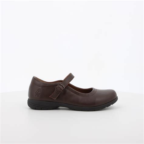 Big Girls Scala Mary Jane Buckle Brown Hush Puppies