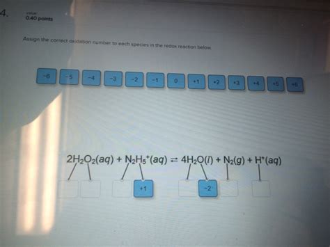 Solved Assign The Correct Oxidation Number To Each Species