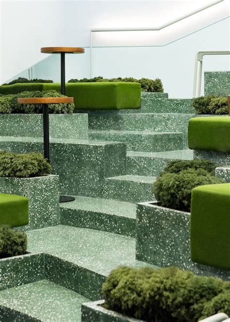 The New Heytea Bakery Has Tiered Seating Inspired By Tea Plantations