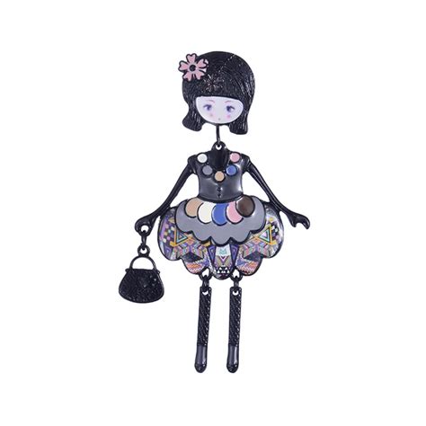 Pretty Girls Brooches Zinc Alloy Enamel Brooch Charming Cute Fashion