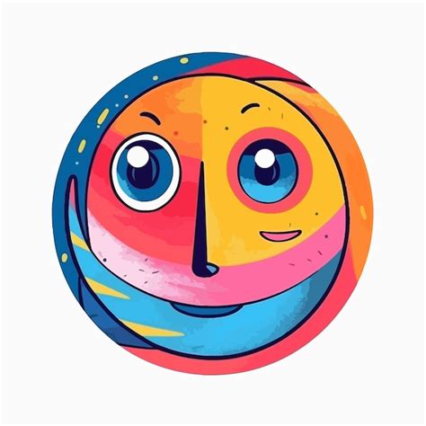 Premium Vector Round Abstract Comic Faces