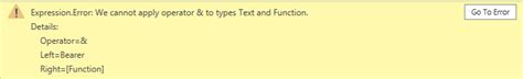 Solved Cannot Apply Operator And To Types Text And Function Microsoft Fabric Community