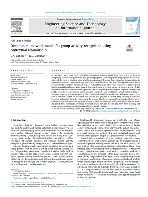 Pdf Deep Neural Network Model For Group Activity Recognition Using Contextual Relationship