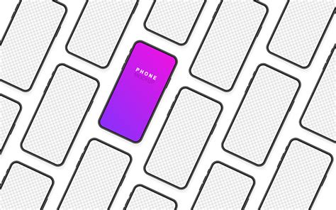 스마트 폰 빈 화면 전화 모형을 설정합니다 새로운 전화 모델 프레젠테이션 Ui 디자인 인터페이스용 인포그래픽용 템플릿입니다 벡터 일러스트레이션 패턴에 대한 스톡 벡터 아트