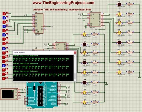 Interfacing Of Arduino With 74hc595 And 74hc165 The Engineering Projects
