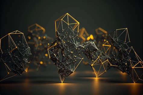 Premium Photo Abstract Of Polygon Space In Darkness Concept Of Molecules Geometric
