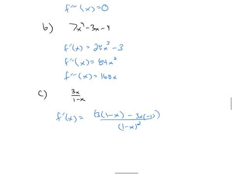 Determine The First And Second Derivatives Of The Following Functions