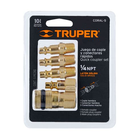 Juego De 4 Conectores Y 1 Cople Para Compresor De Aire Proyecto Ferretero