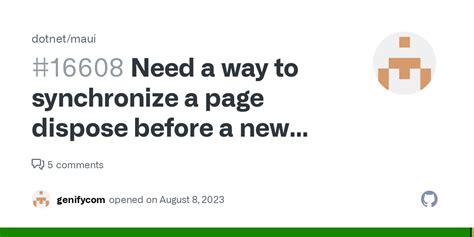 Need A Way To Synchronize A Page Dispose Before A New Page Starts