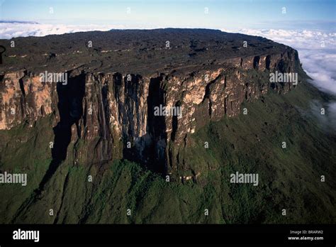 Aerial Image Of Tepuis Showing Summit Of Mount Roraima Cerro Roraima