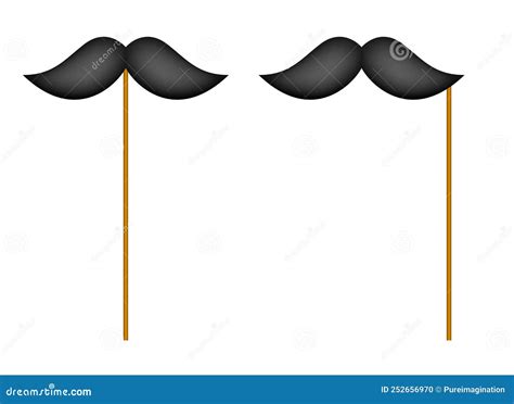 Bigode Com Pau De Madeira Em Fundo Branco Ilustração Do Vetor
