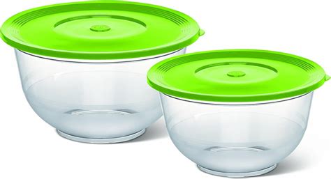 Emsa 514563 2er Set Salatschalen Mit Deckel Glasklarer Kunststoff 2