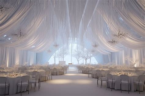 Beautiful Interior Of Marriage Hall Decorated Stage For Functions
