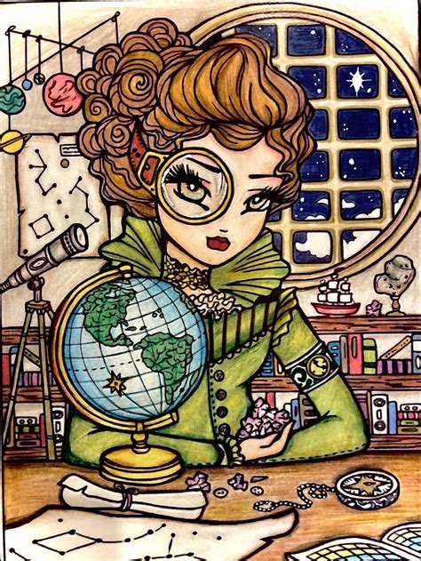 Hannah Lynn Coloring Steampunk Darlings Evelyn Hannah Lynn Color