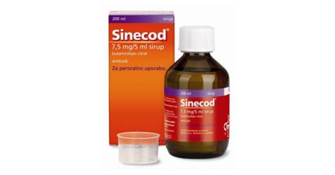 Sinecod 7 5 Mg 5 Ml Sirup 200 Ml Spletna Lekarna Ljubljana
