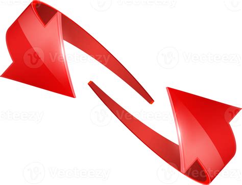 Red 3D Glossy Curve Arrows 11356549 PNG