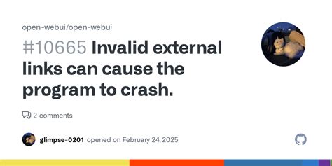 Invalid External Links Can Cause The Program To Crash · Issue 10665