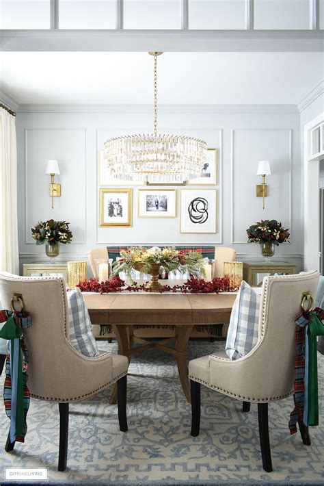Classic Christmas Decor In Our Dining Room Citrineliving