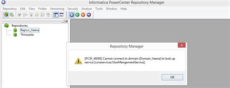 pcsf 46008 cannot connect to domain to lookup service informatica